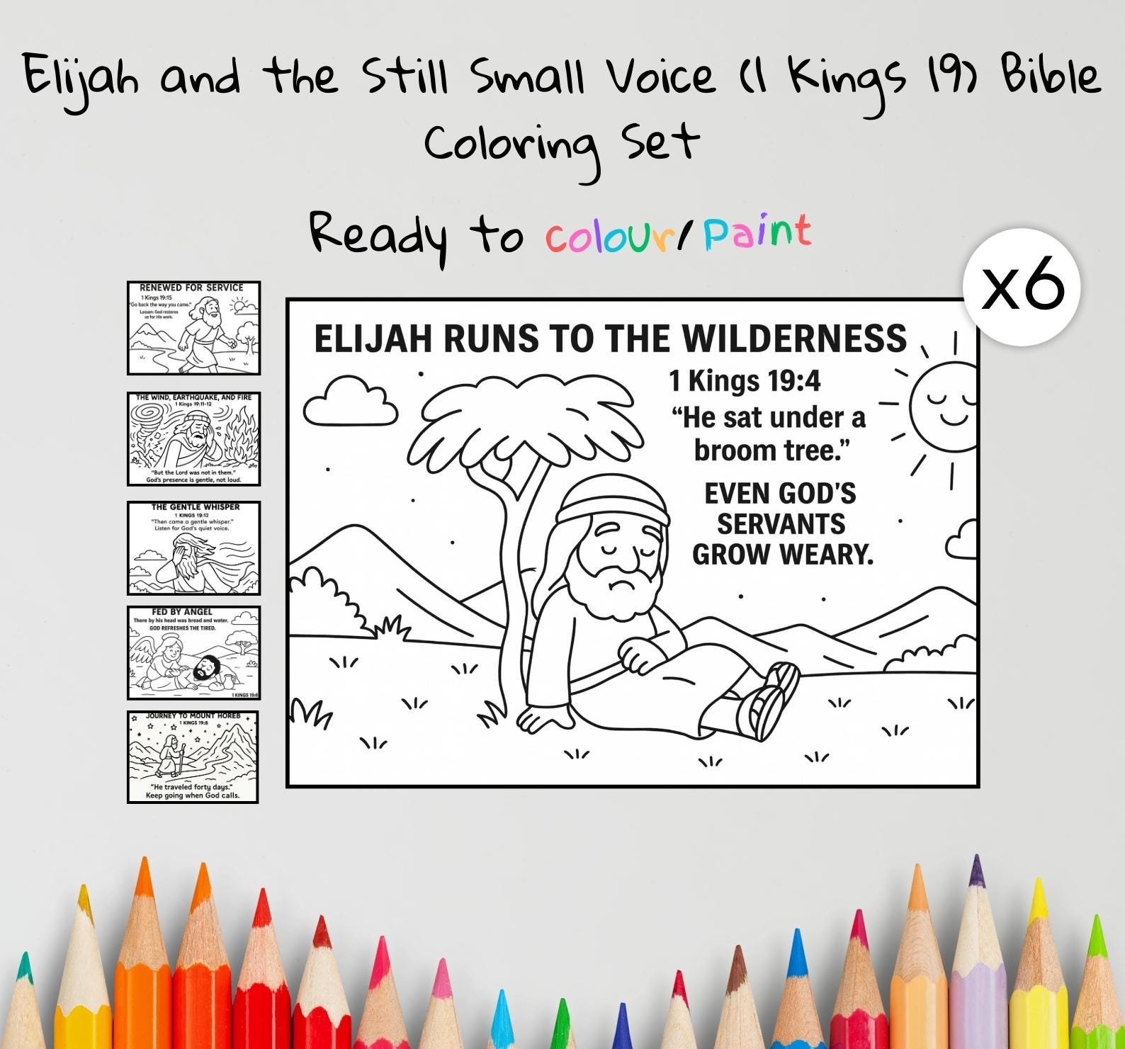 Elijah and the Still Small Voice Coloring Pages Craft | Kids Bible ...