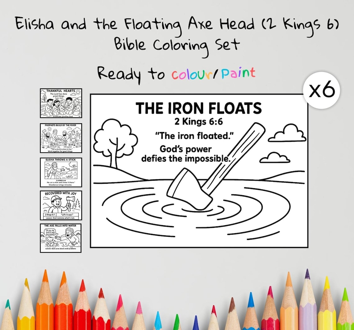 Floating Axe Head Coloring Pages Craft | Kids Bible Craft | 2 Kings 6 ...