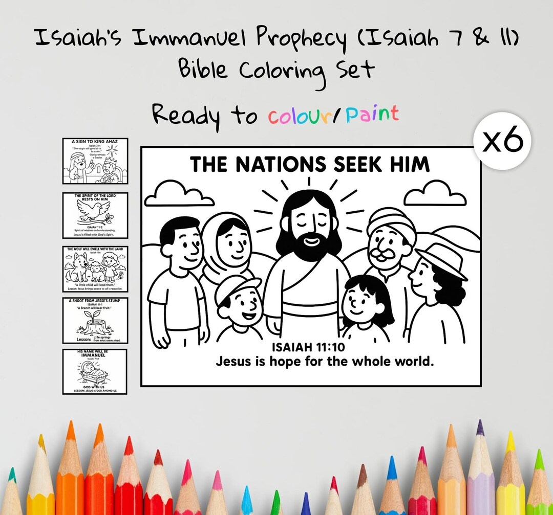 Immanuel Prophecy Coloring Pages Craft | Kids Bible Craft | Isaiah 7 ...