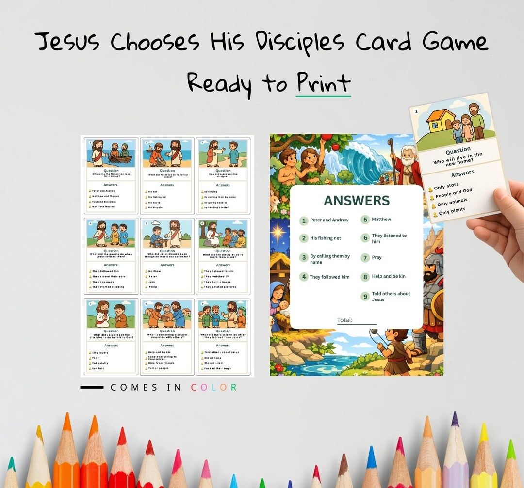 Jesus Chooses His Disciples Kids Bible Card Game | Gospel Calling ...