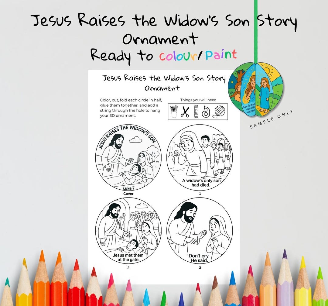 Jesus Raises the Widow’s Son (luke 7) | 3D Bible Story Ornament ...