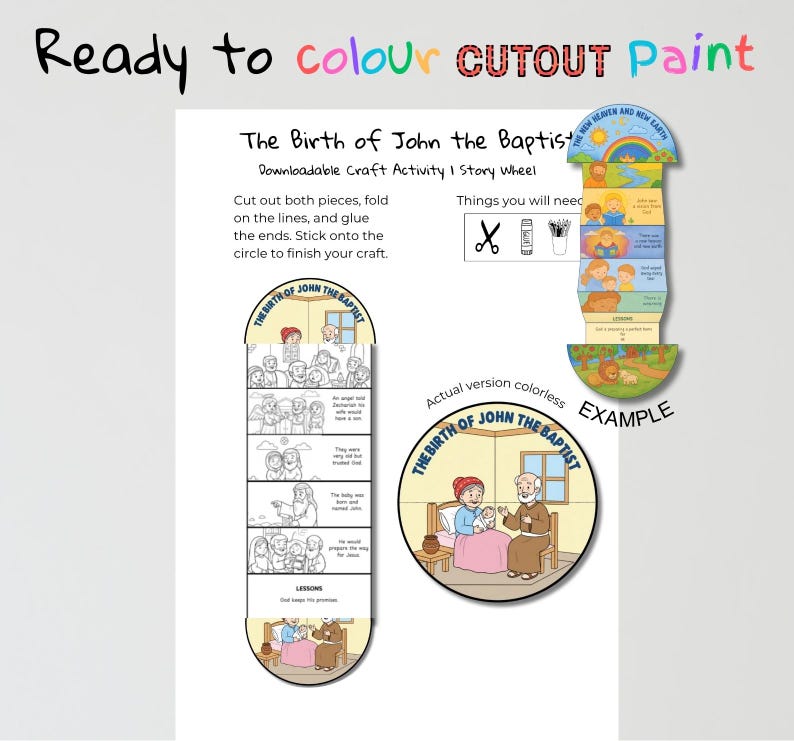 The Birth of John the Baptist Bible Craft | Promise & Faith Lesson ...