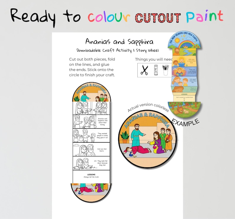 Ananias and Sapphira Bible Craft | Honesty Lesson | Christian Coloring ...