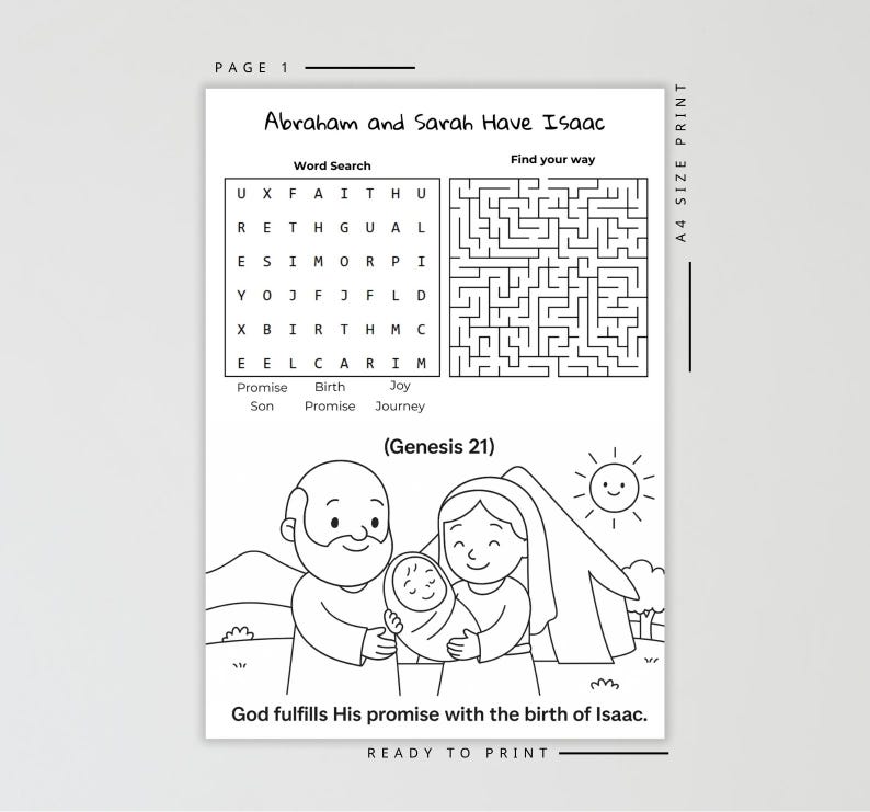 Abraham and Sarah Have Isaac Bible Craft | Kids Bible Games | Sunday ...