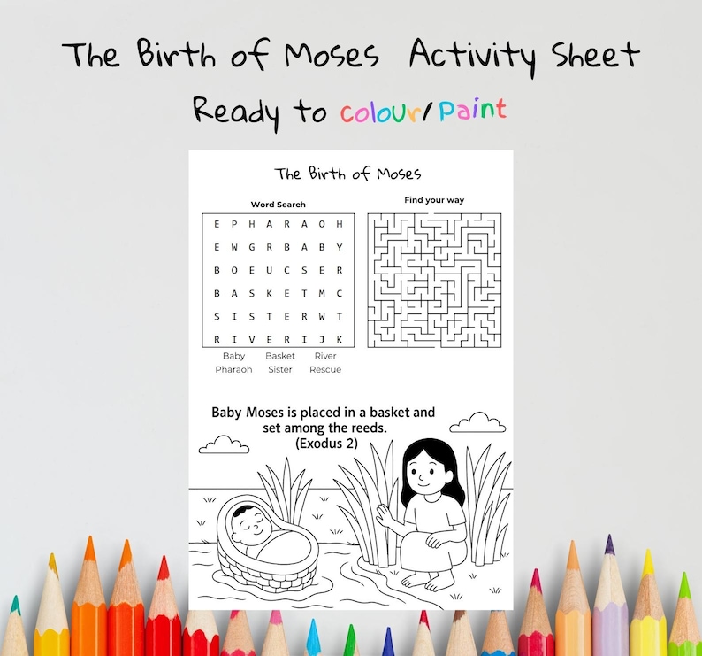 The Birth of Moses Bible Craft | Kids Bible Games | Sunday School ...