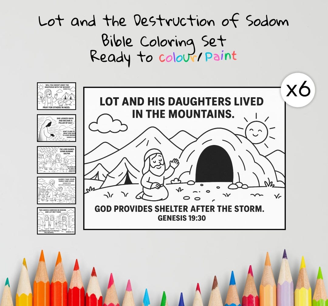 Lot & Sodom Coloring Pages Craft | Kids Bible Craft | Genesis 18–19 ...