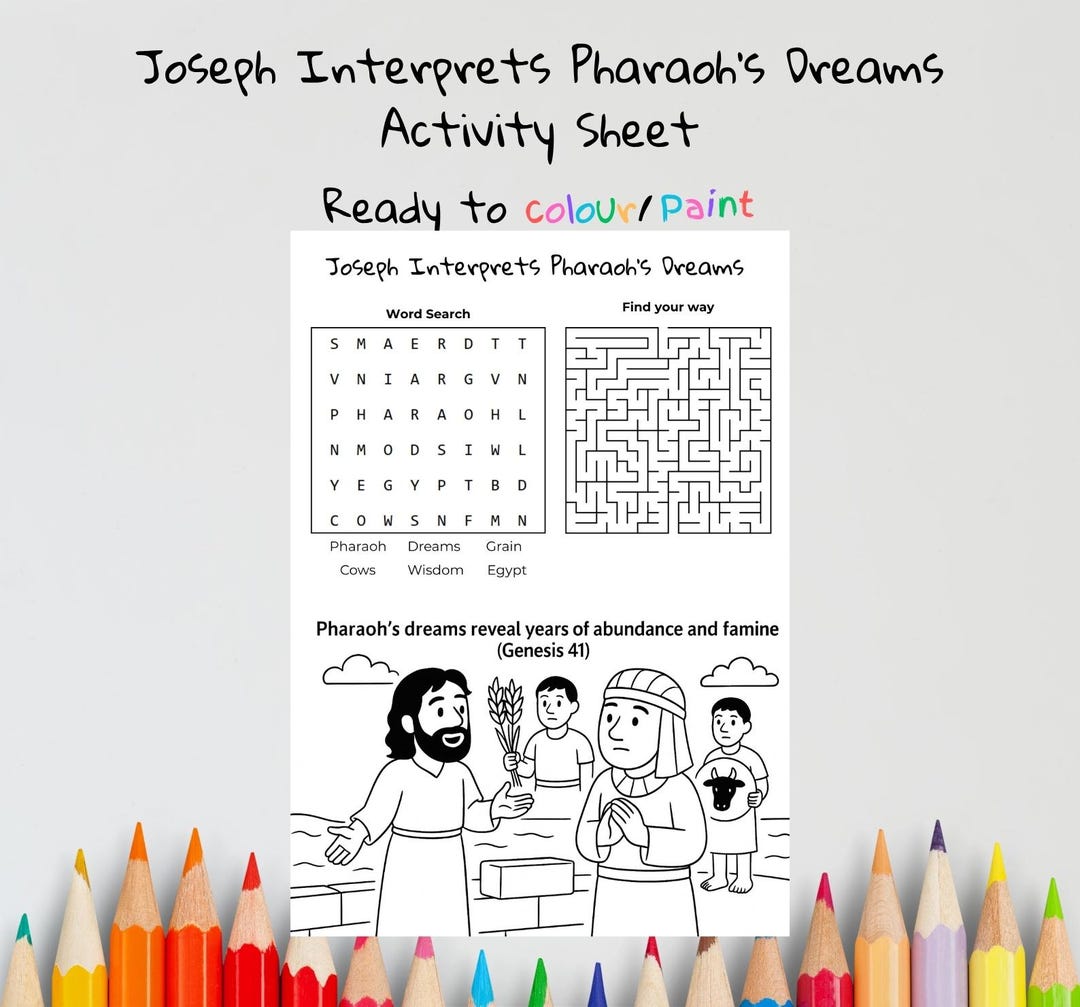 Joseph Interprets Pharaoh’s Dreams Bible Craft | Kids Bible Games ...