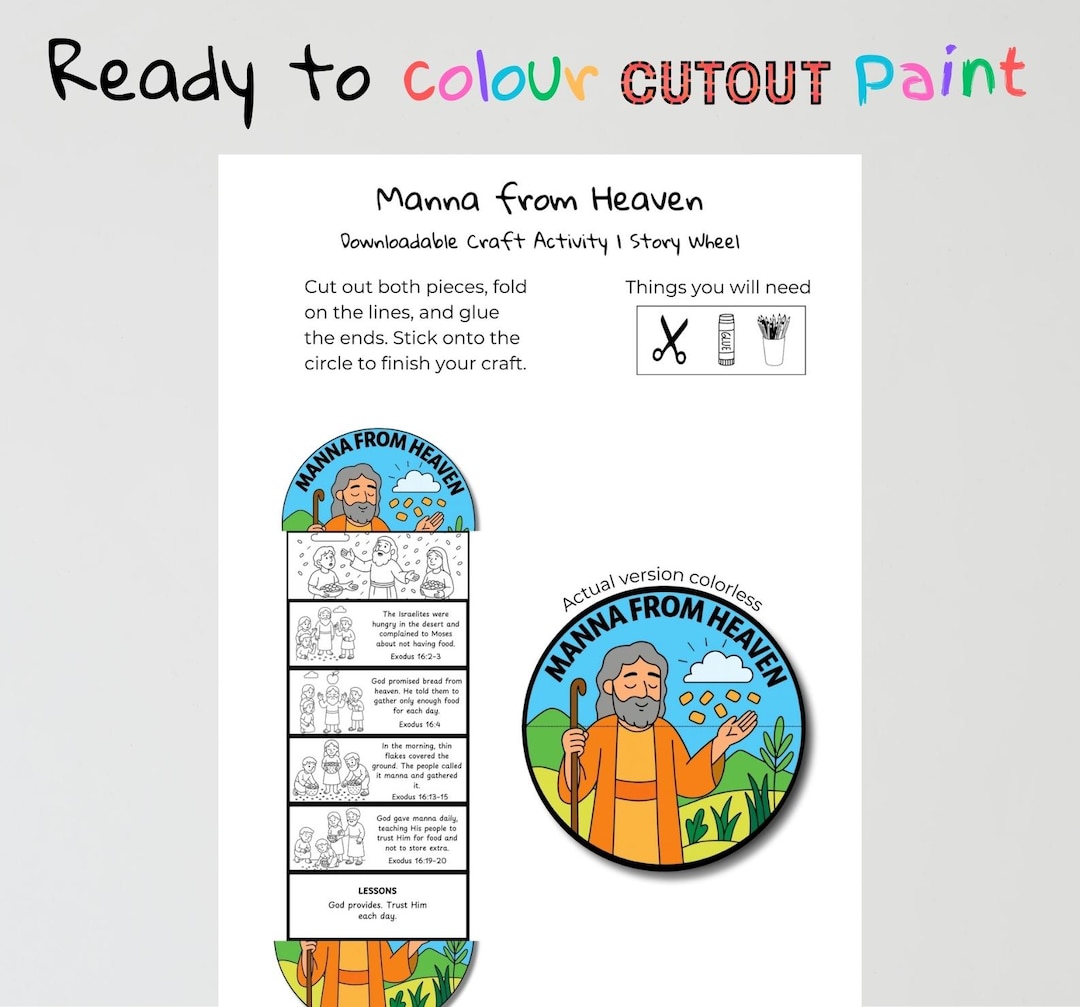 Manna From Heaven Bible Craft | Exodus 16 Sunday School Activity ...