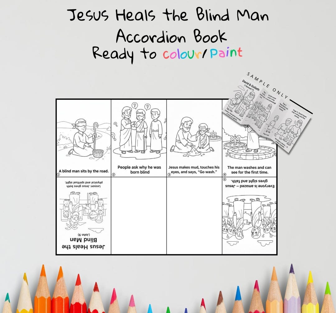 Jesus Heals the Blind Man Bible Craft | Kids Sunday School Activity ...