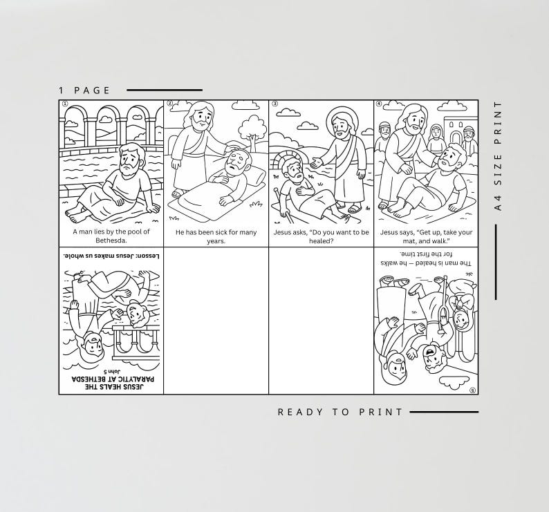 Jesus Heals the Paralytic at Bethesda Bible Craft | Kids Sunday School ...