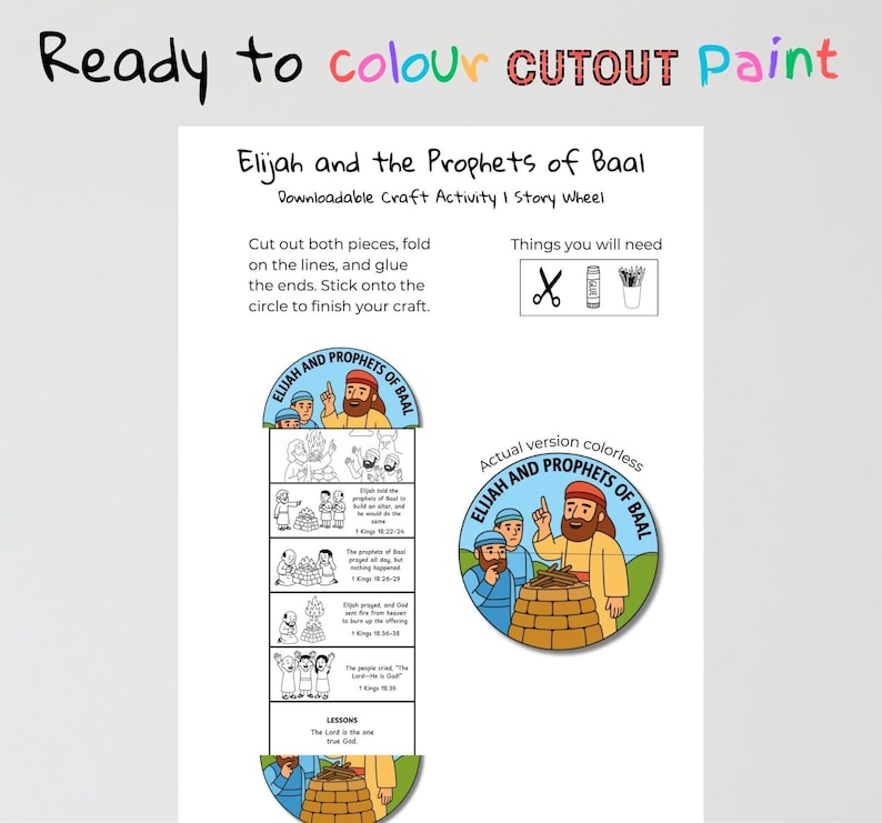 Elijah and the Prophets of Baal Bible Craft | 1 Kings 18 Sunday School ...