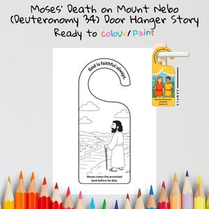 Moses on Mount Nebo Kids Bible Craft Door Hanger | Deuteronomy 34 Craft ...