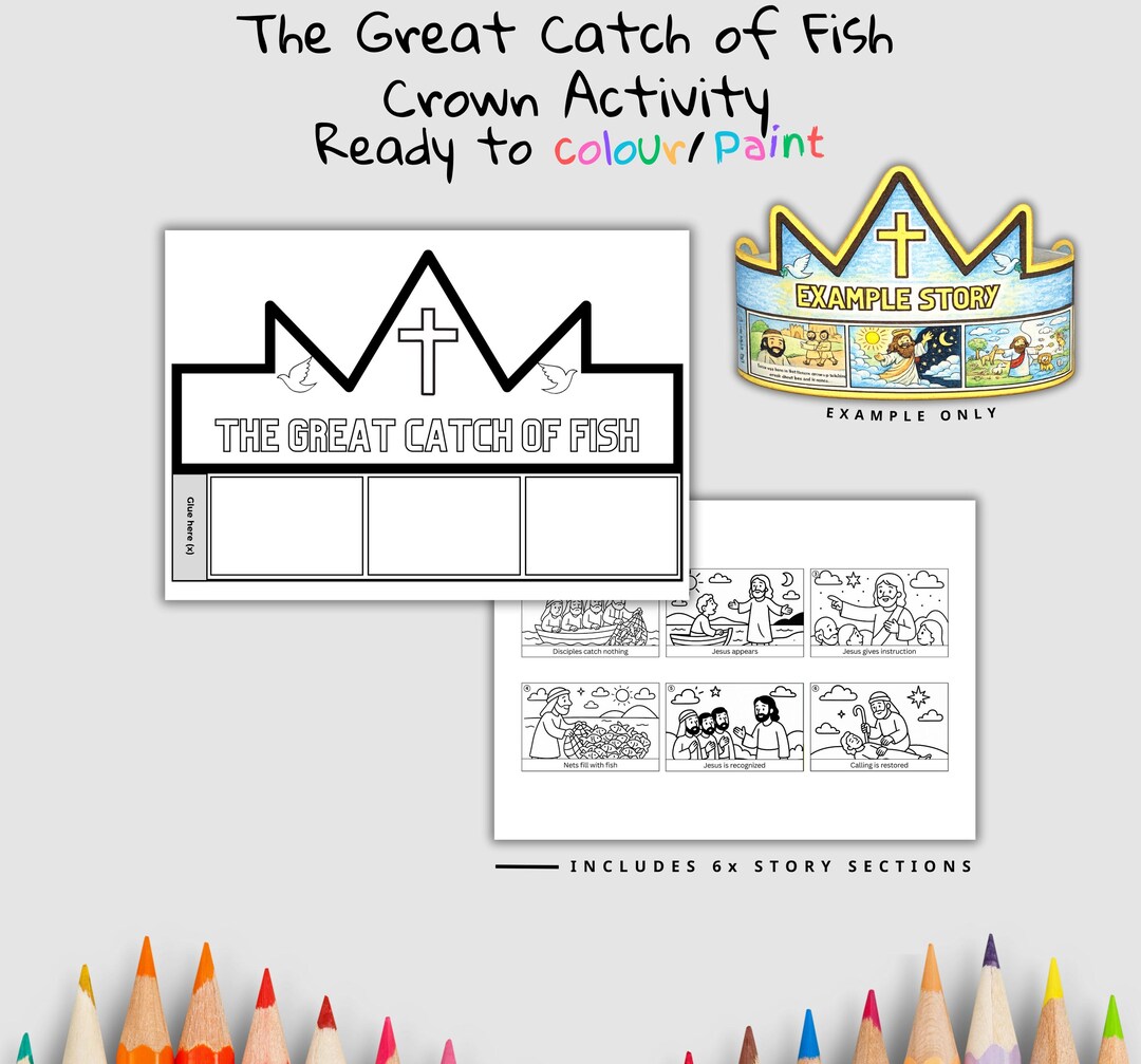 Great Catch of Fish Bible Crown Printable | Trust Jesus | Christian ...