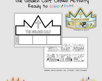 Golden Calf Kids Bible Craft Door Hanger | Exodus 32 Coloring Craft ...