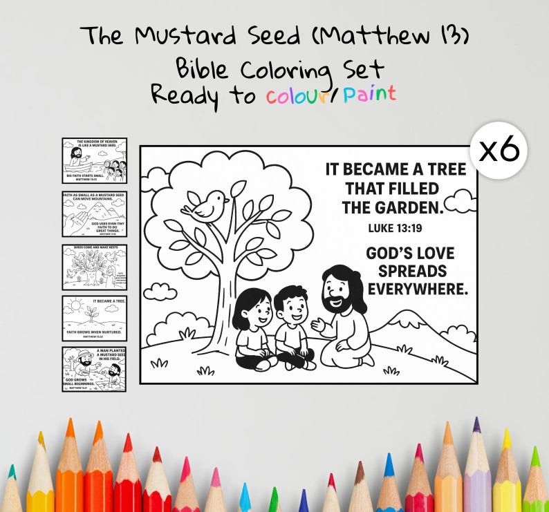 Mustard Seed Coloring Pages Craft | Kids Bible Craft | Matthew 13 ...