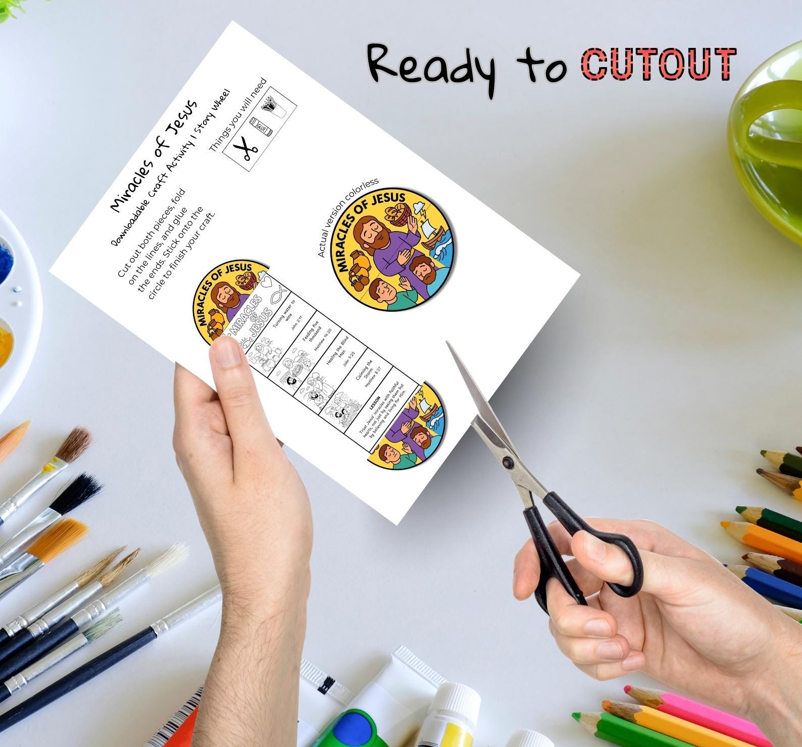 Miracles of Jesus Bible Craft | Kids Sunday School Printable Activity ...