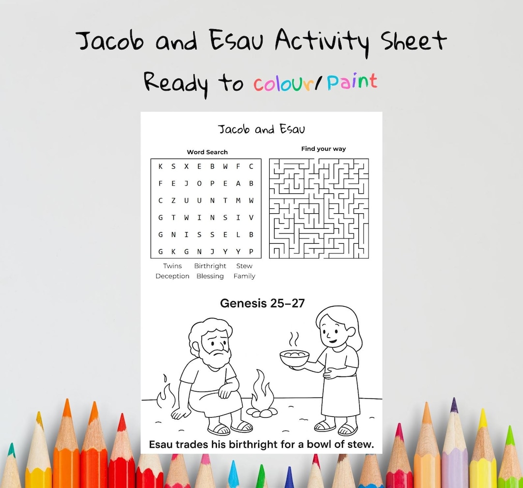 Jacob and Esau Bible Craft | Kids Bible Games | Sunday School Activity ...