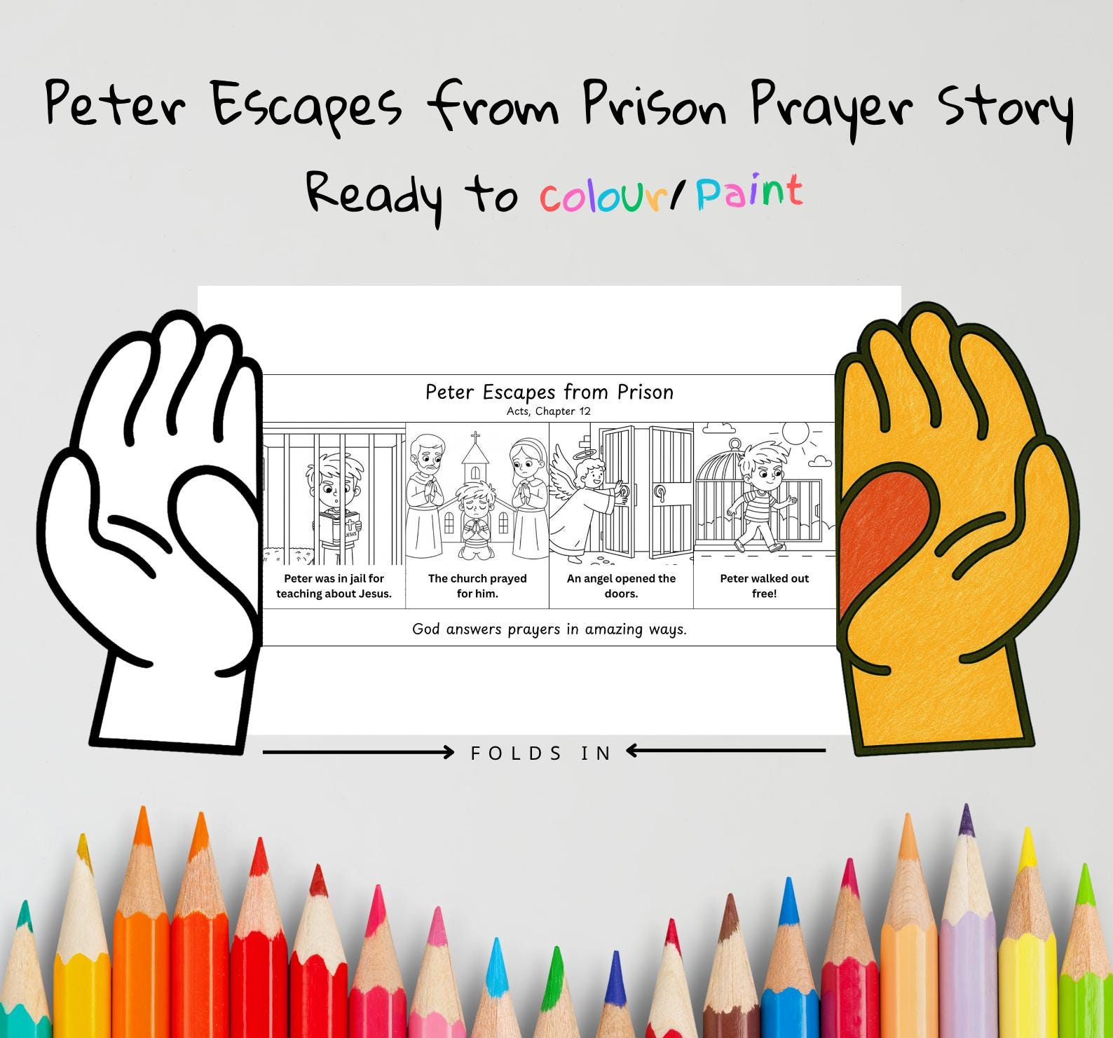 Peter Escapes Prison Prayer Hands Craft | God Answers Prayers Lesson ...