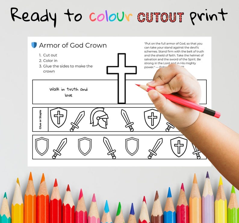 Armor of God Crown – Bible Craft for Kids – Sunday School Printable ...