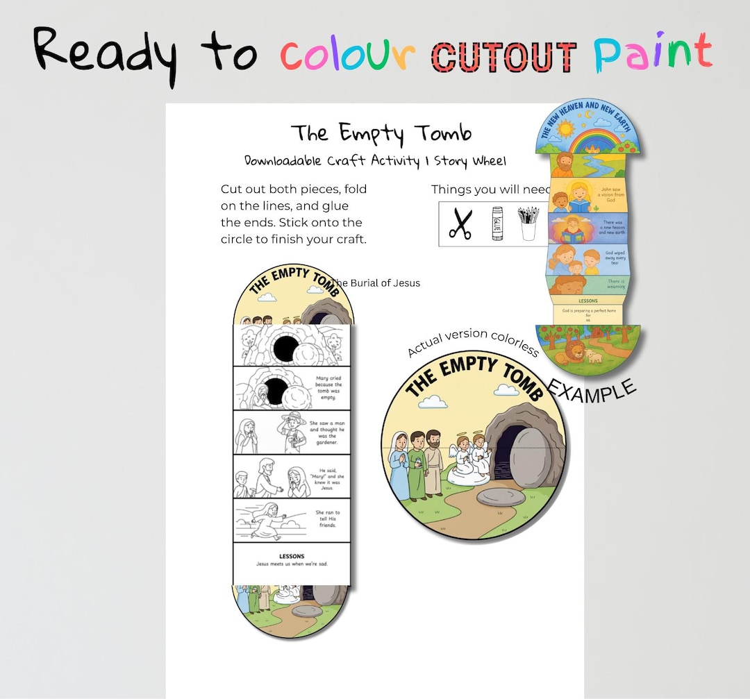The Empty Tomb Bible Craft | Joy & Faith Lesson | Christian Coloring ...