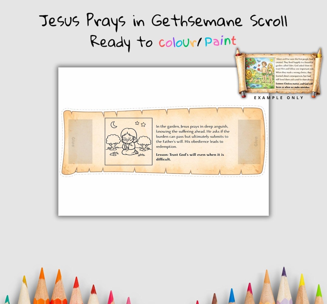 Jesus Prays in Gethsemane Scroll Sunday School Craft | Kids Bible Story ...