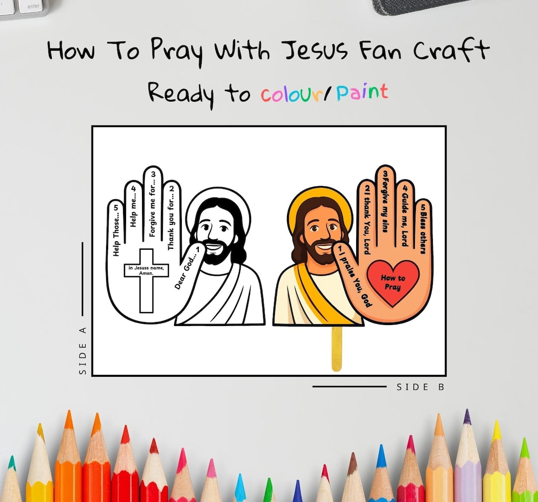 How to Pray Fan Craft for Kids | 5 Finger Prayer Hand Printable ...