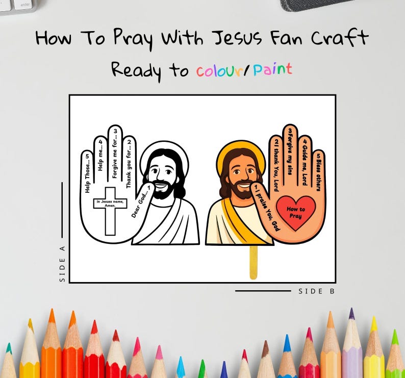 How to Pray Fan Craft for Kids | 5 Finger Prayer Hand Printable ...