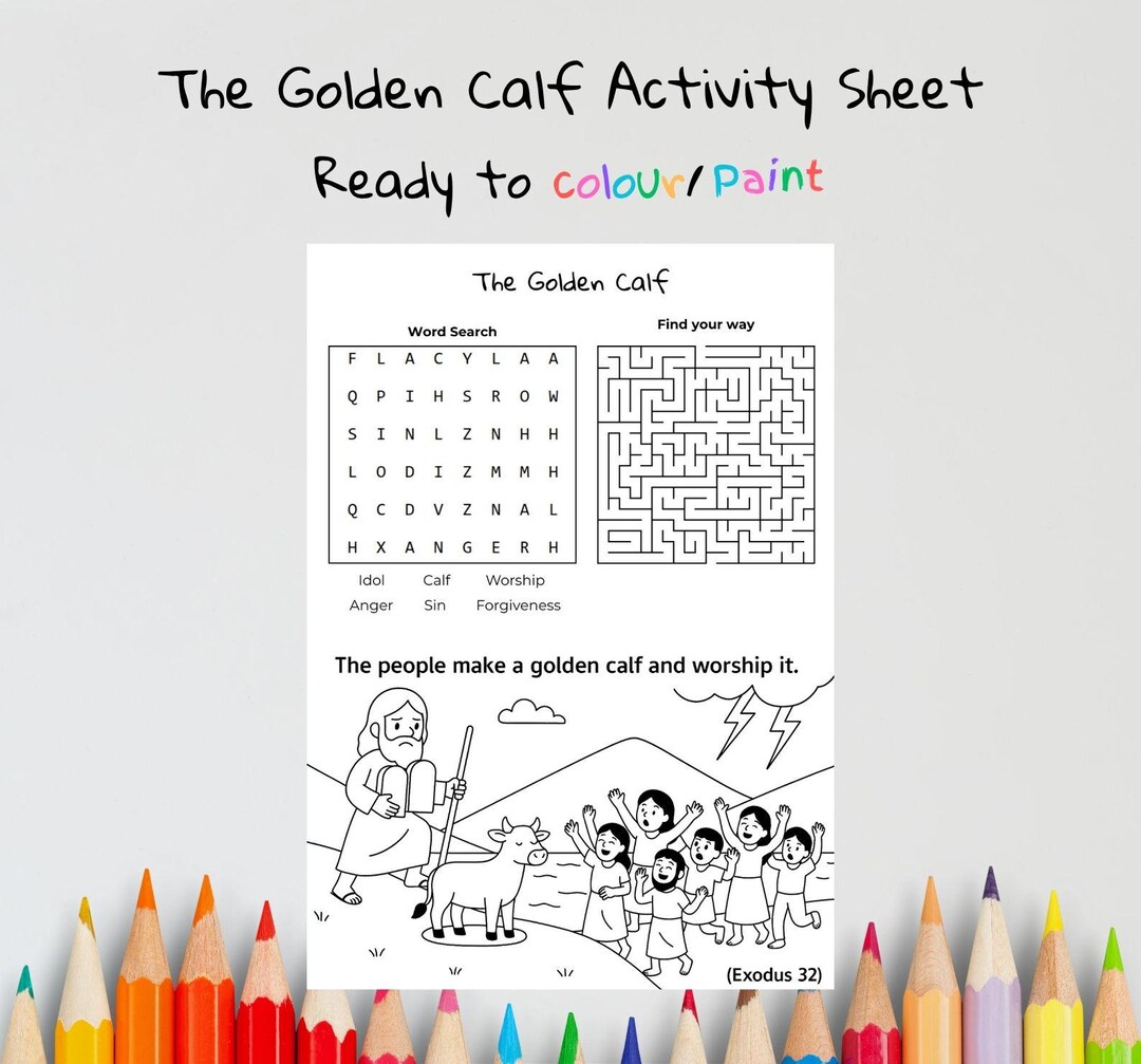 The Golden Calf Bible Craft | Kids Bible Games | Sunday School Activity ...
