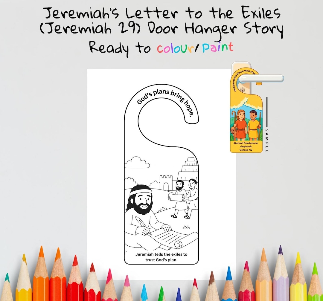 Jeremiah’s Letter Kids Bible Craft Door Hanger | Jeremiah 29 Craft ...