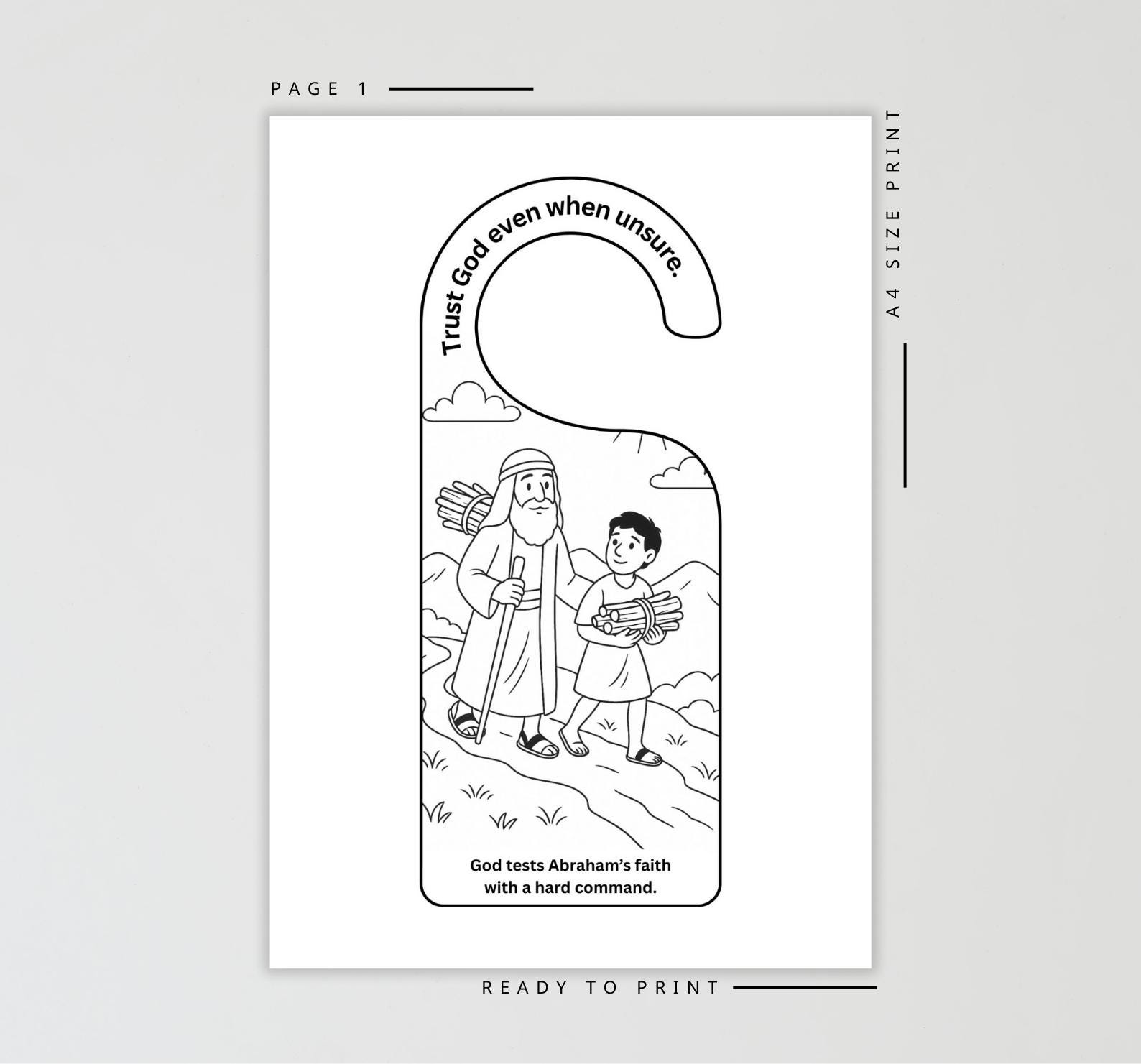 Abraham & Isaac Kids Bible Craft Door Hanger | Genesis 22 Bible ...