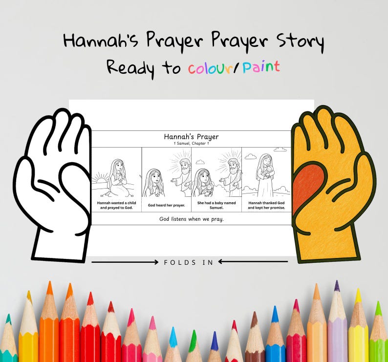 Hannah’s Prayer Hands Craft | God Hears Us Lesson | Christian Coloring ...