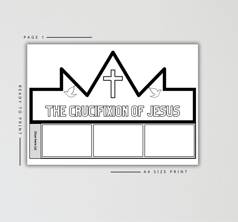 Crucifixion of Jesus Bible Crown Printable | Easter Story Coloring ...