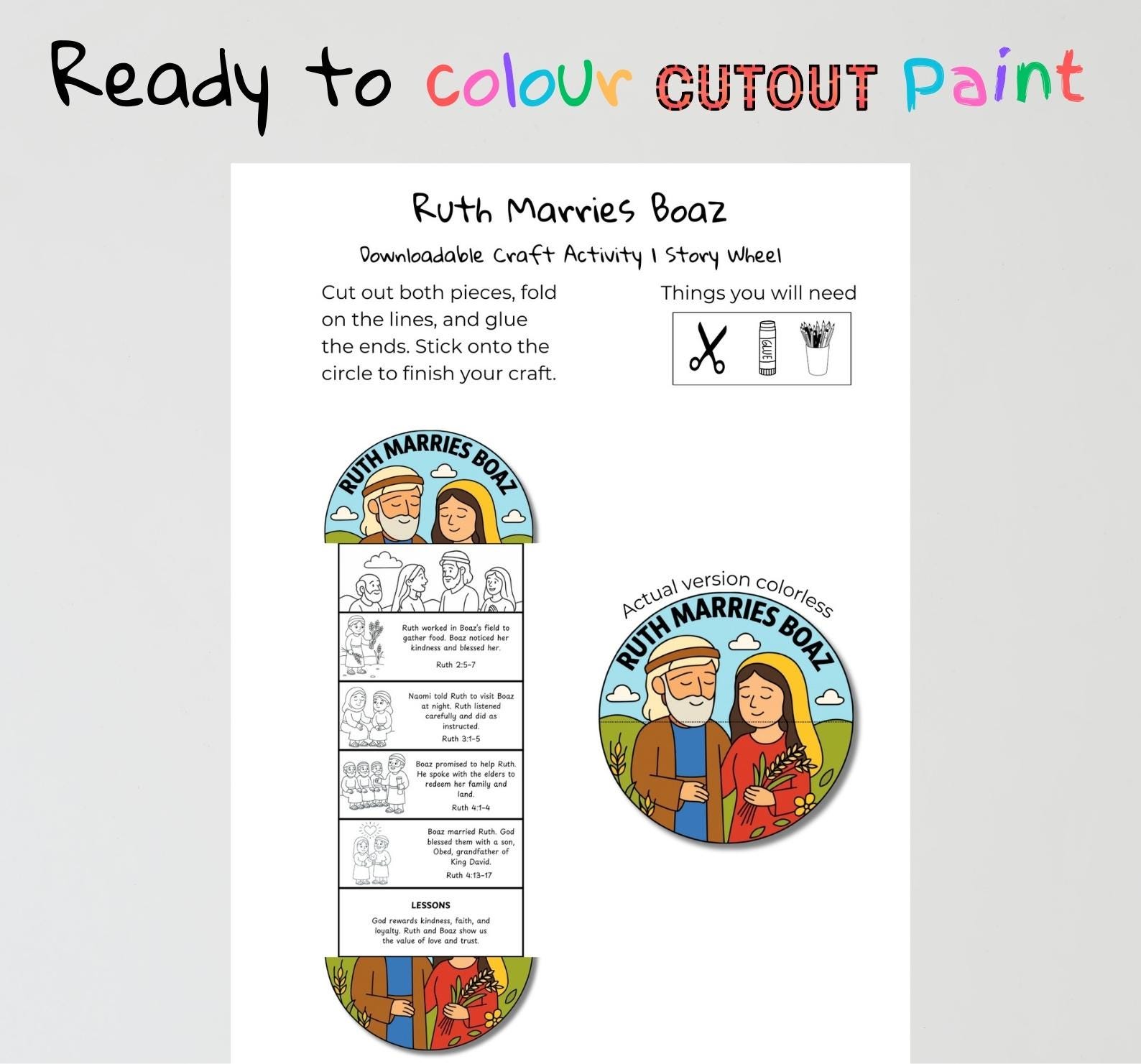 Ruth Marries Boaz Bible Craft | Book of Ruth Sunday School Activity ...