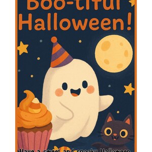 Printable Halloween Cards for Kids – Cute & Spooky Ghosts, Cats, and ...