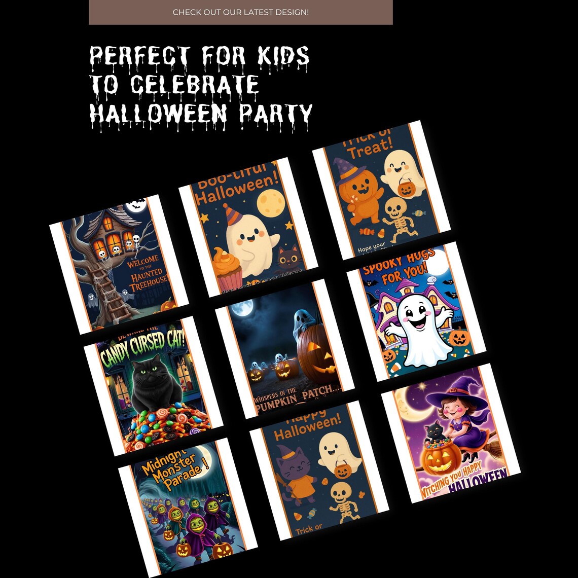 Printable Halloween Cards for Kids – Cute & Spooky Ghosts, Cats, and ...