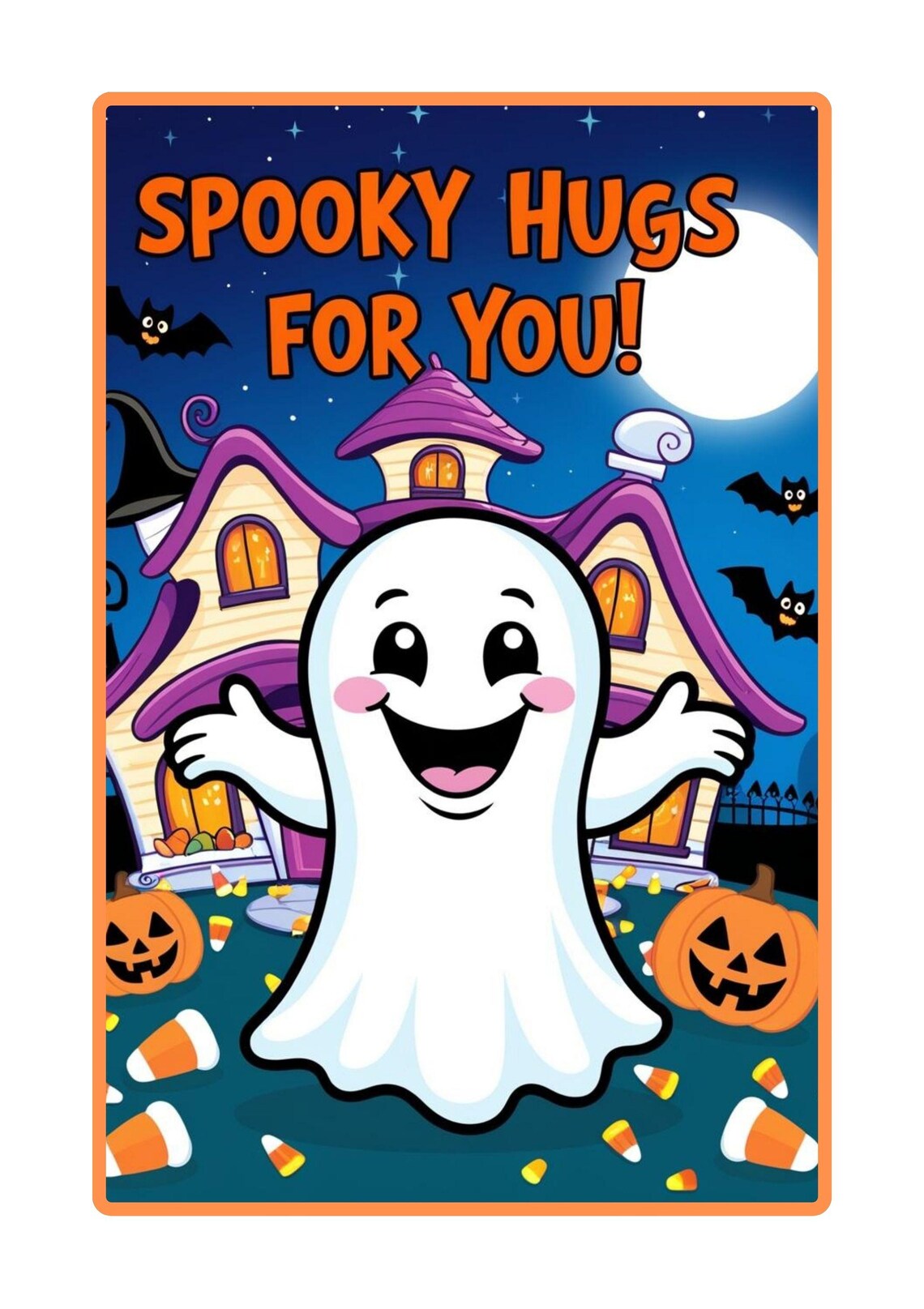 Printable Halloween Cards for Kids – Cute & Spooky Ghosts, Cats, and ...