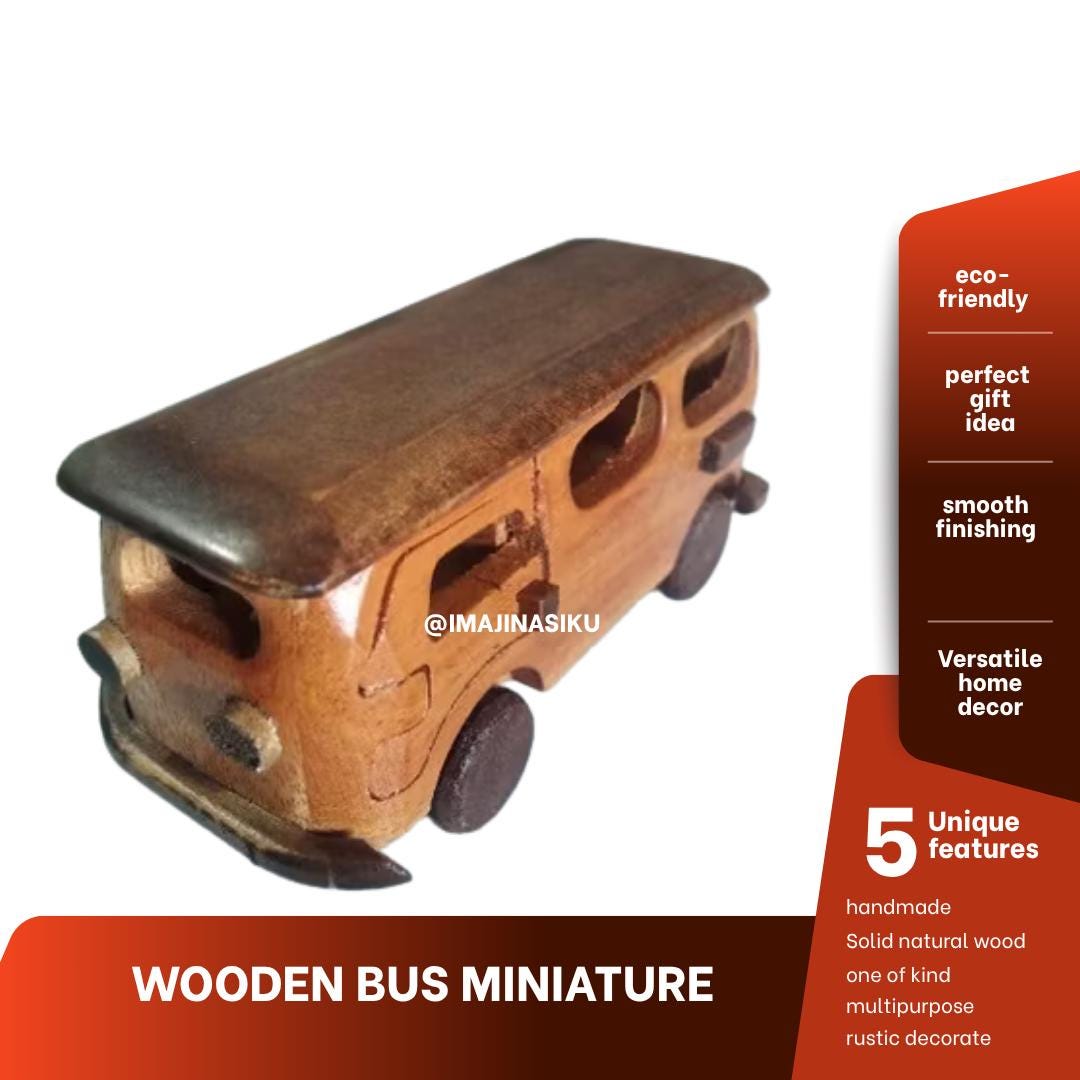 Handmade Mahogany Wood Minibus: Rustic Miniature Van Decor - Etsy