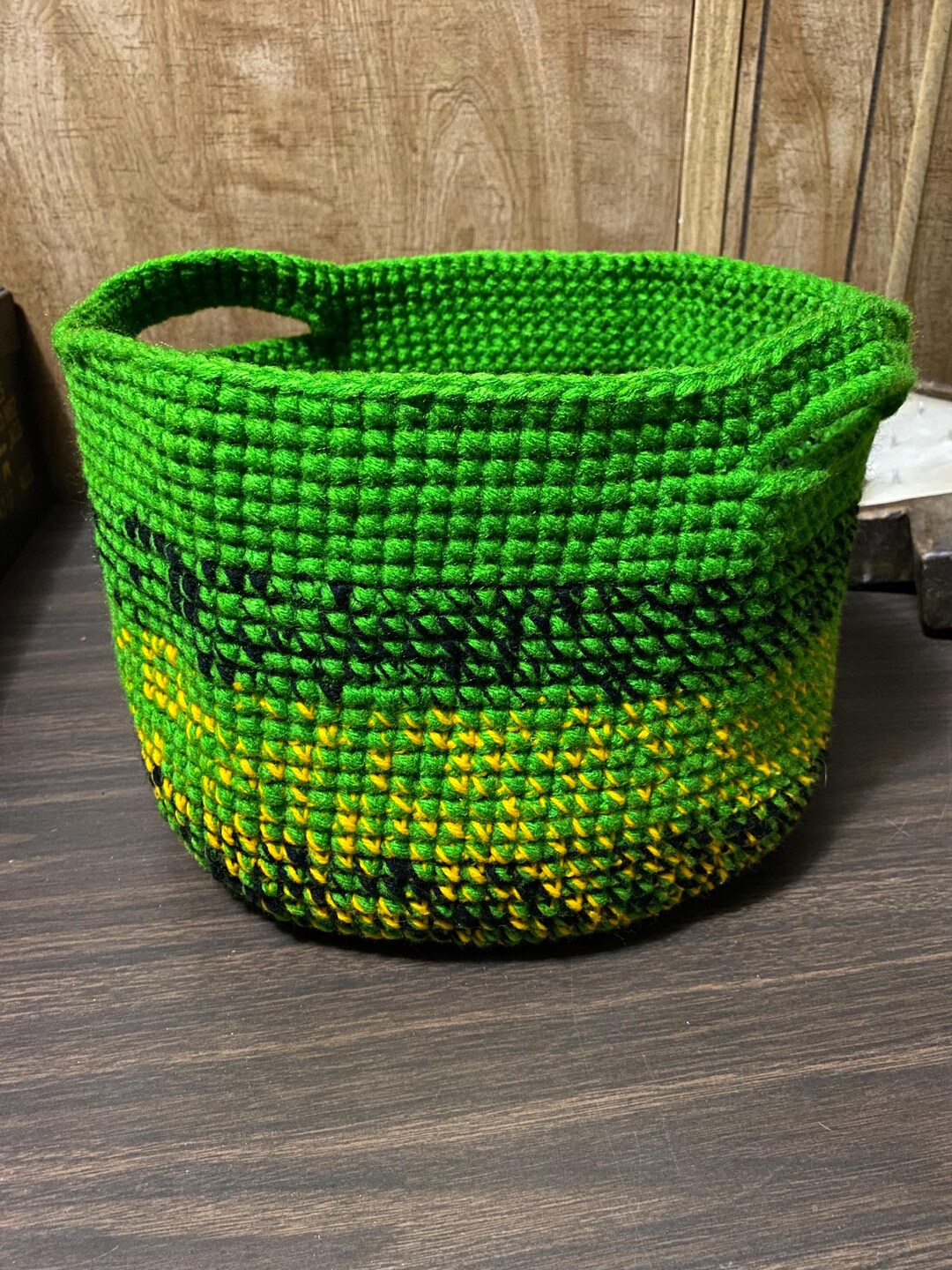 Crochet Scrap Basket - Storage Basket - Handcrafted Scrap Yarn Basket ...