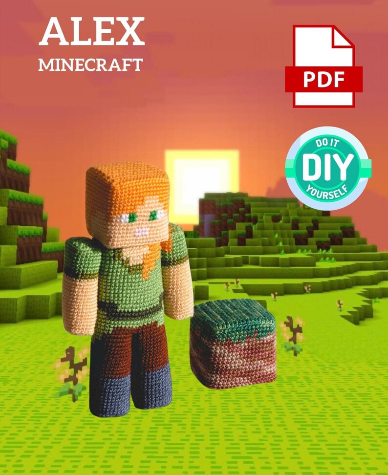 Amigurumi Minecraft Alex Crochet Pattern - DIY Toy, Easy to Follow, Fun ...