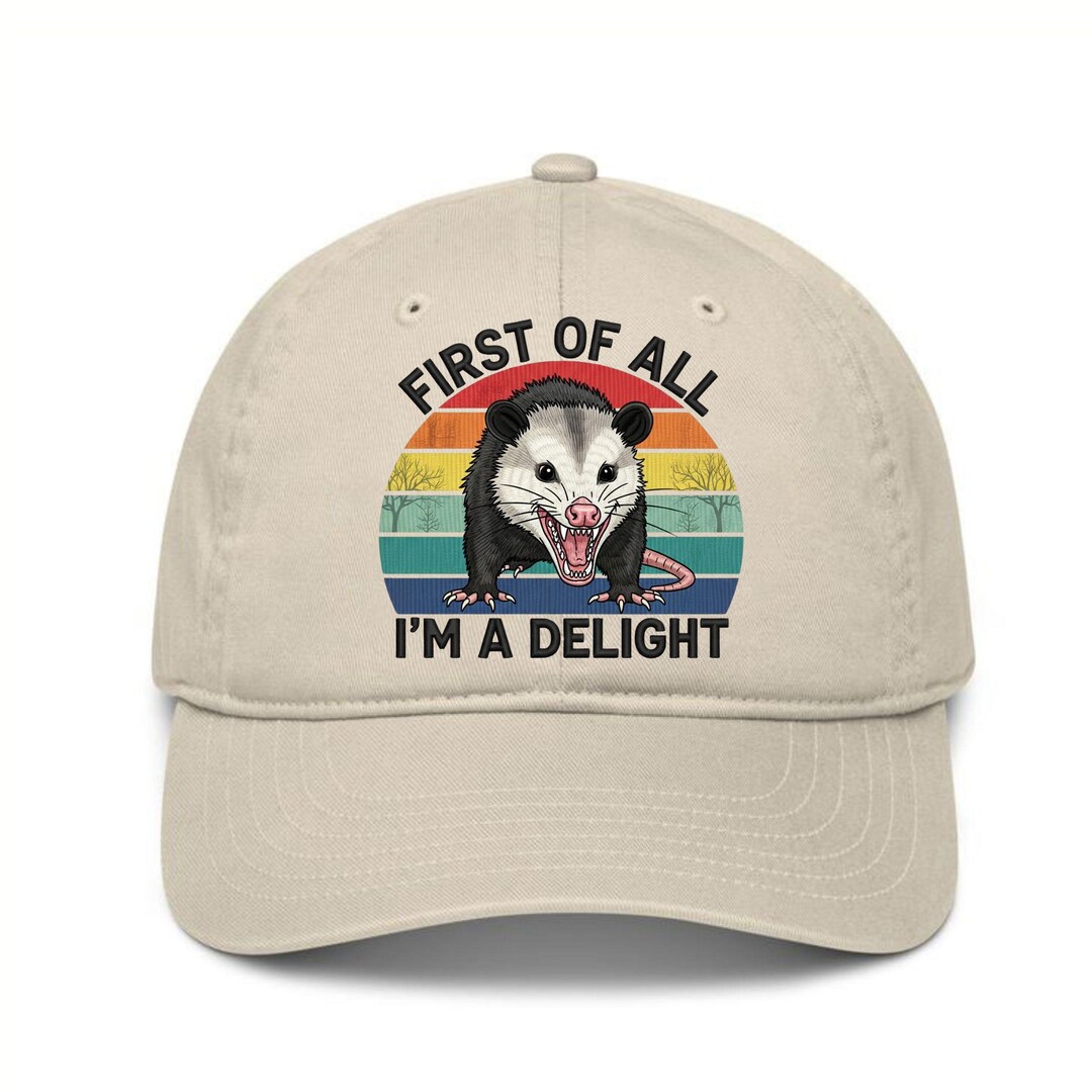 Embroidered First of All I'm A Delight Possum Hat Funny Opossum ...