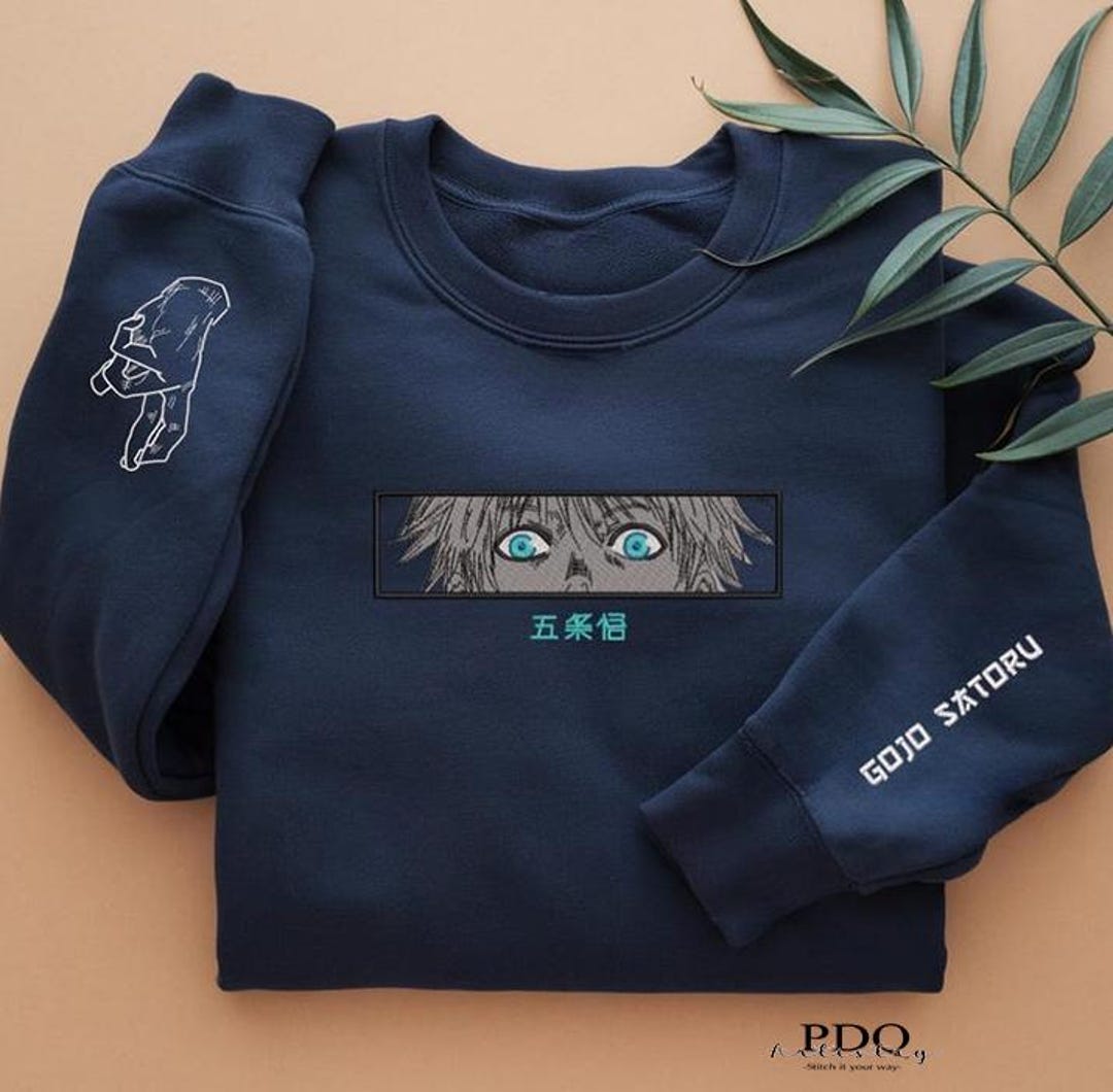 Anime Embroidered Sweatshirt, Sorcery Battle Sweater, Limitless Cursed ...