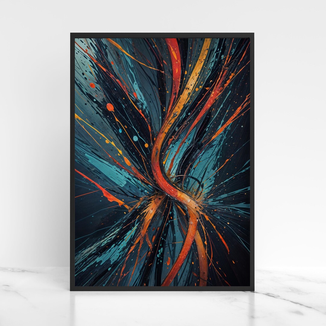 Vibrant Brush Strokes: Artisan Digital Wall Art + Bonus Gifts for Any Space | Modern Wall Decor ...