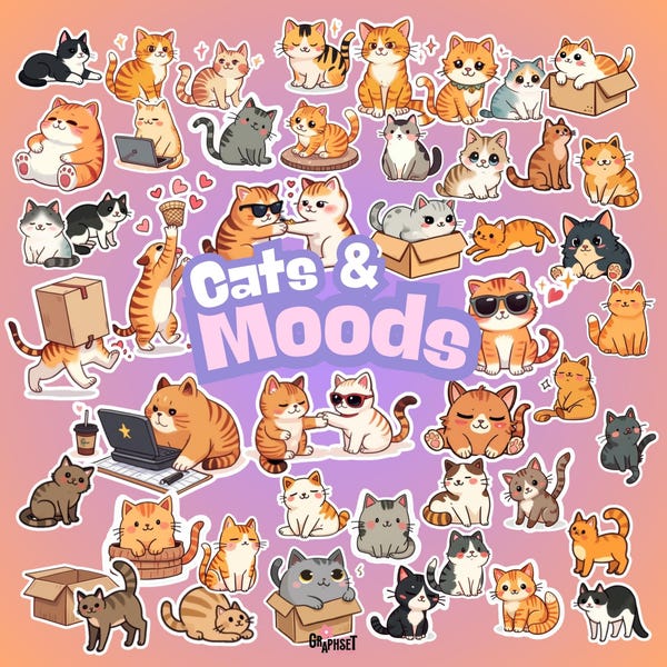 Gatos stickers - Etsy México