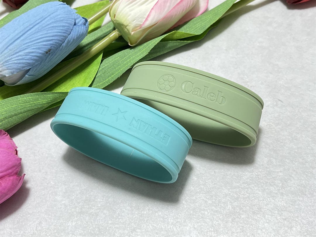 Custom Engraved Water Bottle Bands, Personalized Silicone Sippy Cup ...