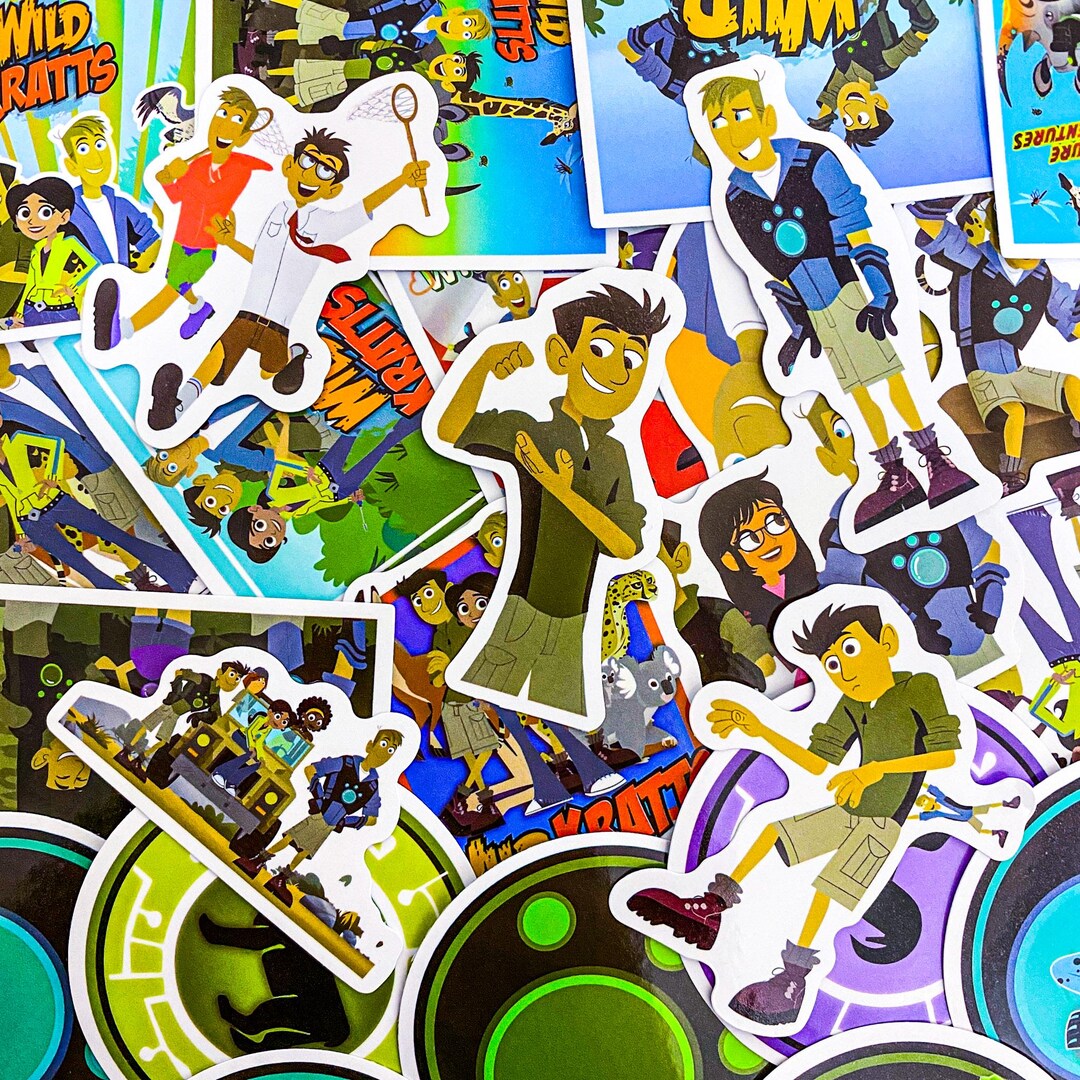 50 Random Wild-kratts Stickers, Animal Science Stickers, Fun Cartoon ...
