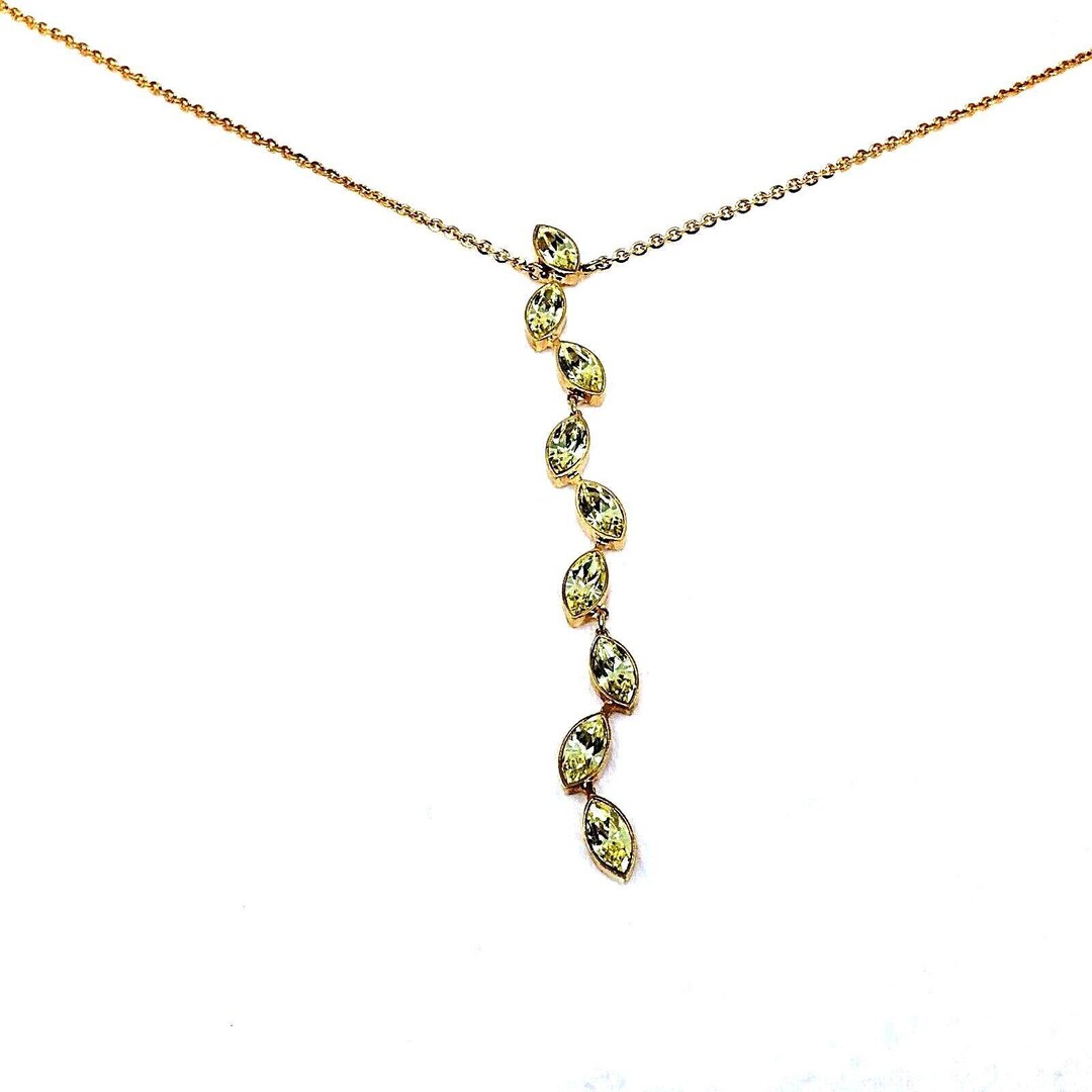 Rebecca Italian Yellow Cubic Zirconia Necklace: Gold Finish Stainless ...