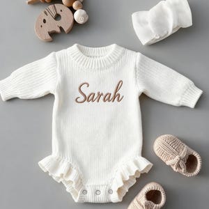 Personalized Embroidered Baby Romper, Custom Knit Sweater, Baby Shower ...