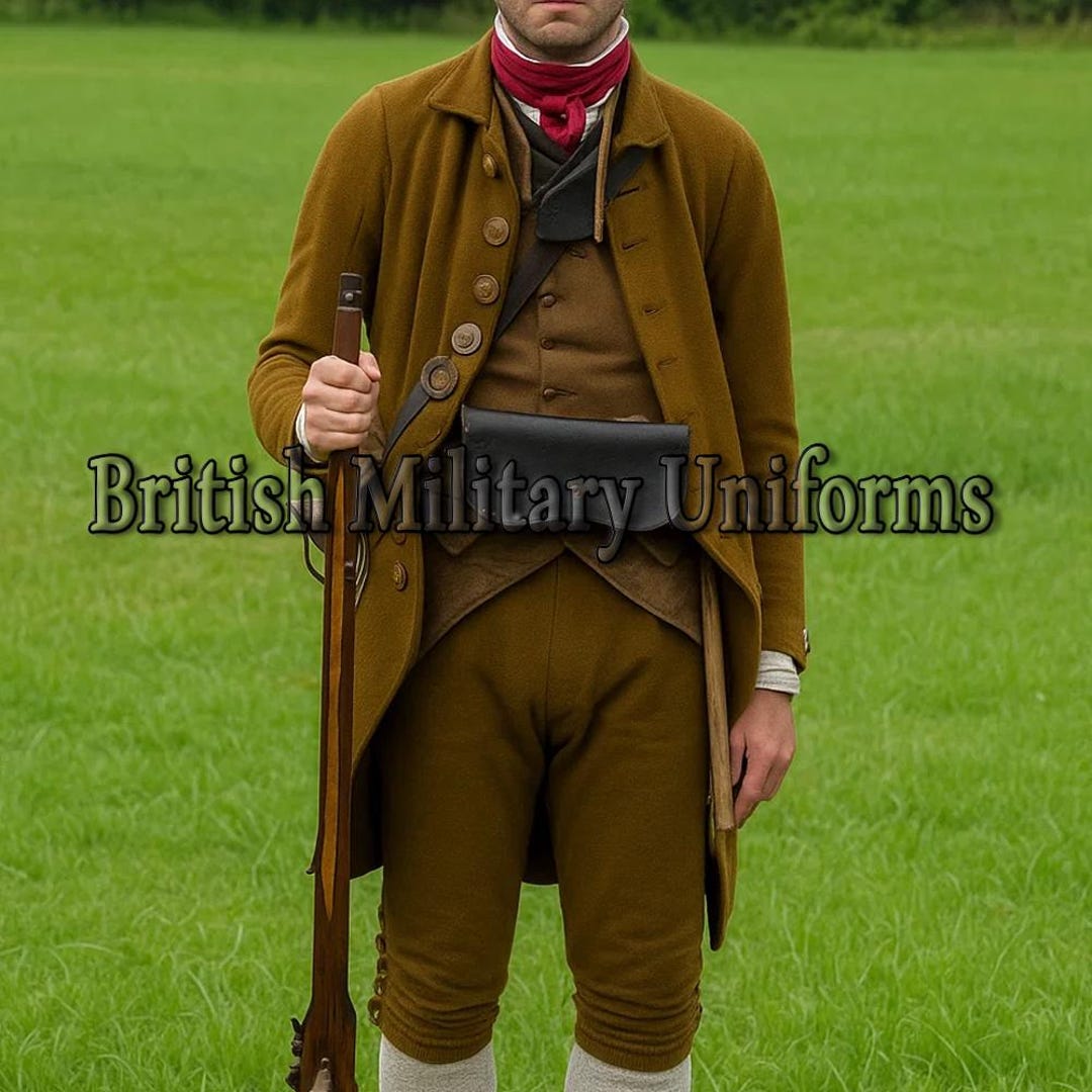 American Revolutionary War Uniform, 18th Century Colonial Uniform, Men ...