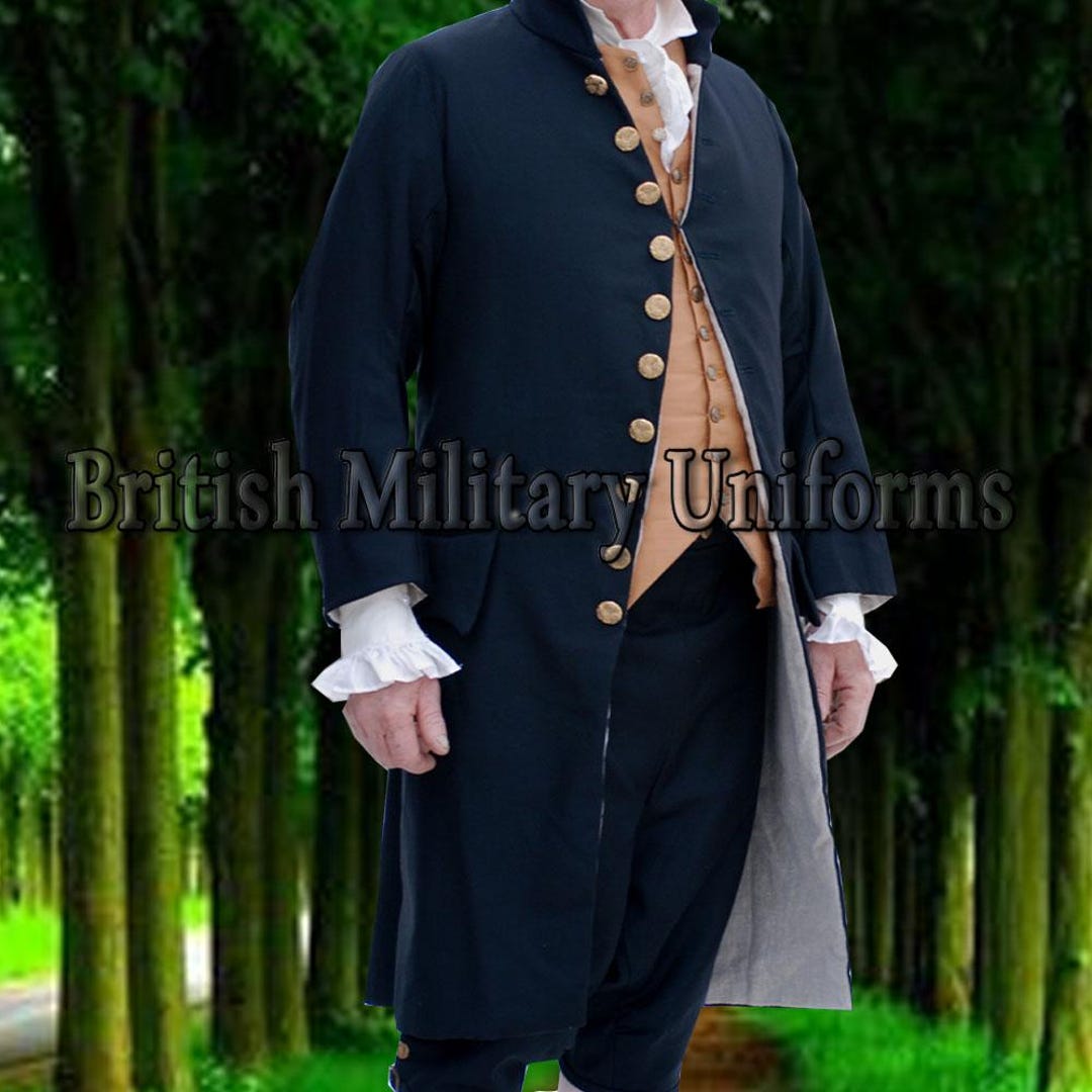 Colonial Gentleman Outfit Men’s 18th Century Frock Coat | Officer Style ...