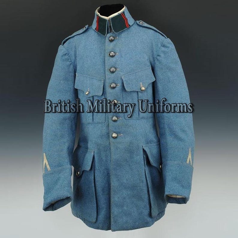French WWI Officer Wool Tunic: Blue Military Uniform - Etsy